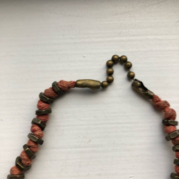 Vintage | Jewelry | Brass Bead Orange String Adjustable Bracelet | Poshmark